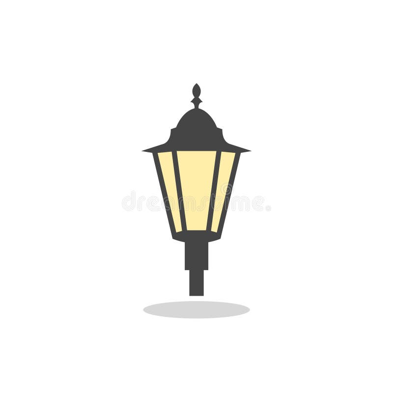 Street Lantern Icon with Shadow Stock Vector - Illustration of vecto ...