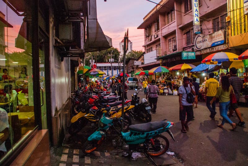 Street Late in the Evening, Philippines. Cebu Editorial Photography ...