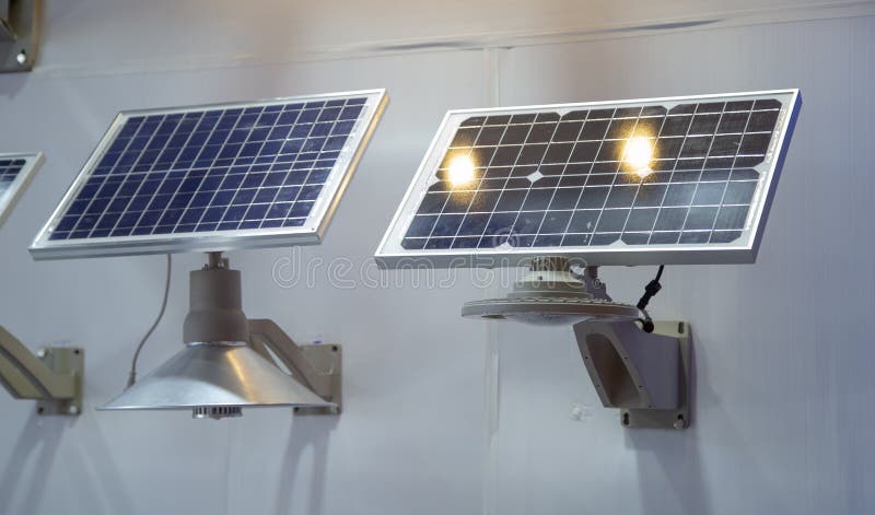 LED Street Light with Solar Cell Panel Stock Photo - Image of cool ...