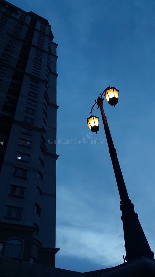 Street Light Around an Appartemen Building Stock Photo - Image of light ...