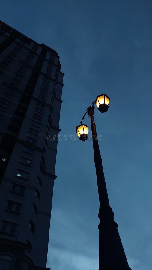 Street Light Around the Appartemen Building Stock Photo - Image of ...