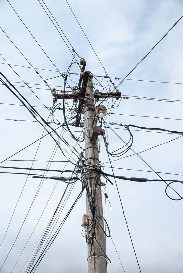 Street light with cable stock image. Image of curios - 99590085