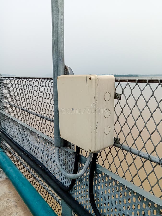 Street Light Electric Box on Mandira Dam Bridge , White Electric Box ...