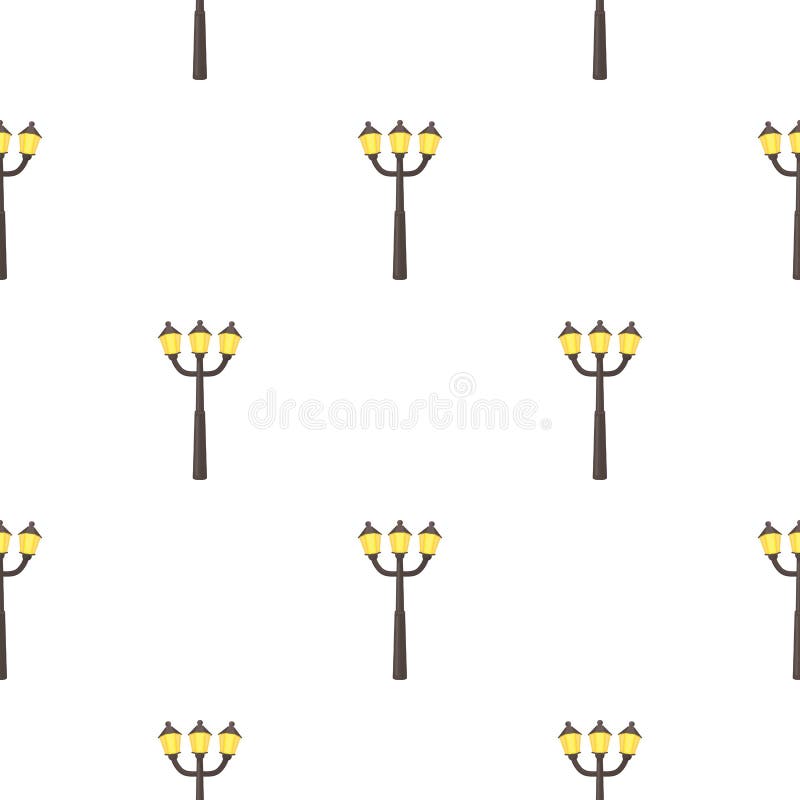 Street Light Icon in Cartoon Style on White Background. Light Source ...