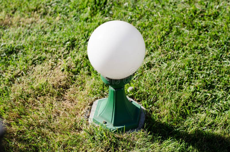 Street Light. Lamp on the Lawn. Garden Tools. Stock Image - Image of ...