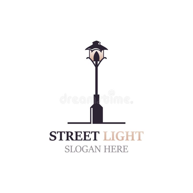 Street Light Logo Image, Vintage Lightning Classic Latern Flat Element ...