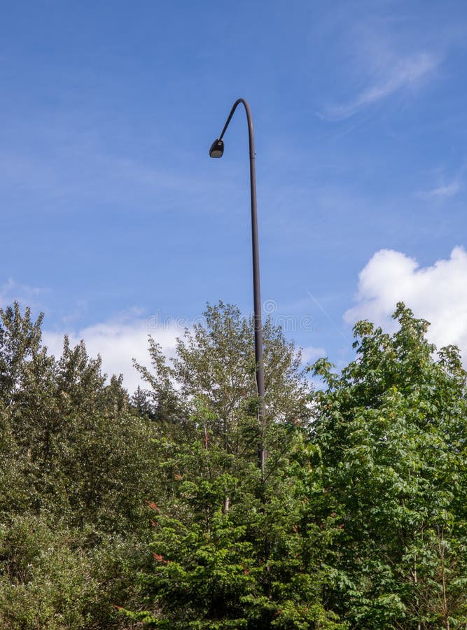 A Street Light Over the Divided Highway Stock Image - Image of hill ...