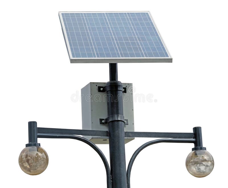 Street Light Powered by a Solar Panel Stock Photo - Image of technology ...