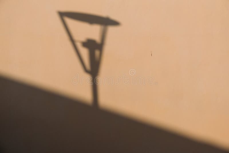 Street Light Shadow on Wall on Sunset. Concept Summer Street Background ...