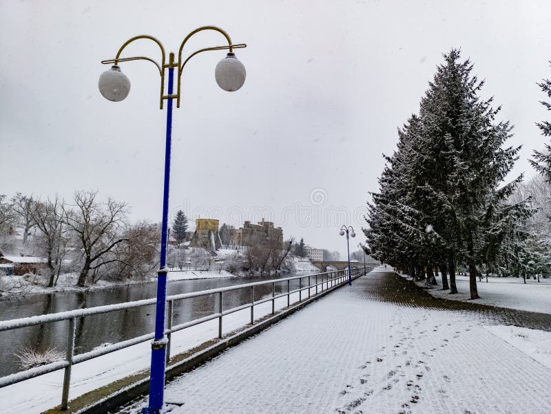 Snowy Path Next Street Light Stock Photos - Free & Royalty-Free Stock ...