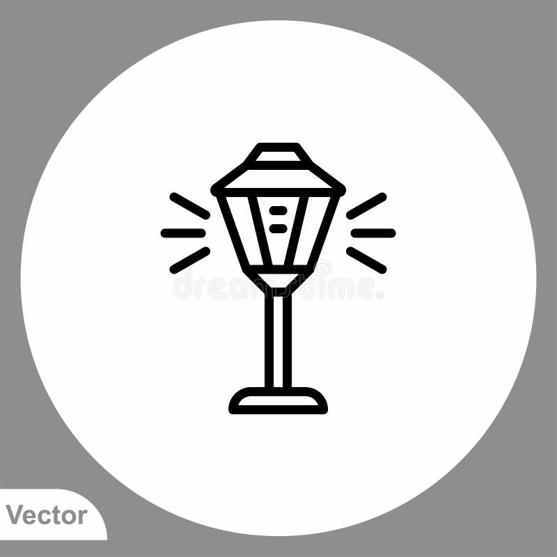 Street Light Vector Icon Sign Symbol Stock Vector - Illustration of ...