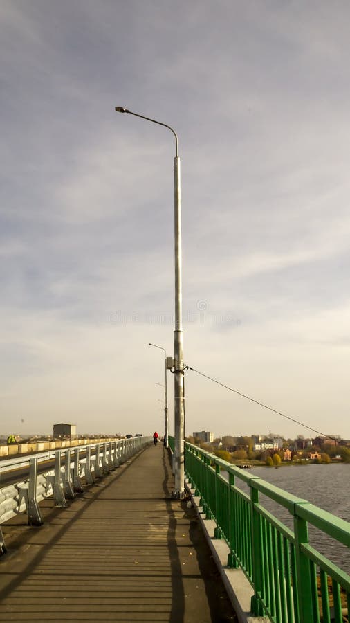Lighting Pole on the Bridge Stock Photo - Image of lantern, solar ...