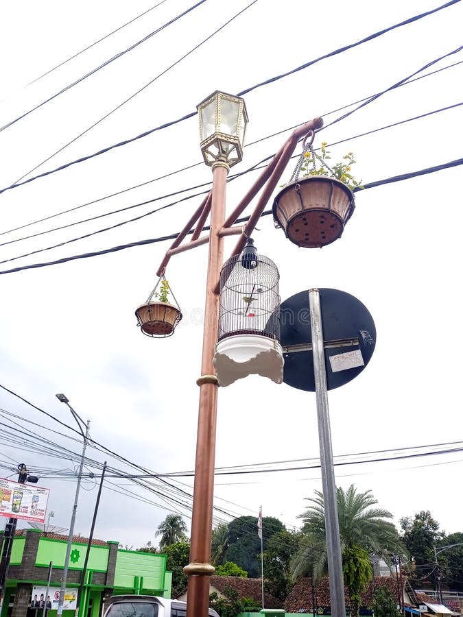 Street Lighting Pole in Artistic Style Editorial Stock Image - Image of ...