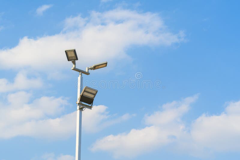 Street Lighting Pole with Photovoltaic Panel and LED Lamp Lights Stock ...