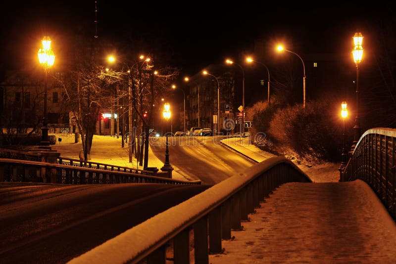 Street in the lights stock photo. Image of background - 22908370