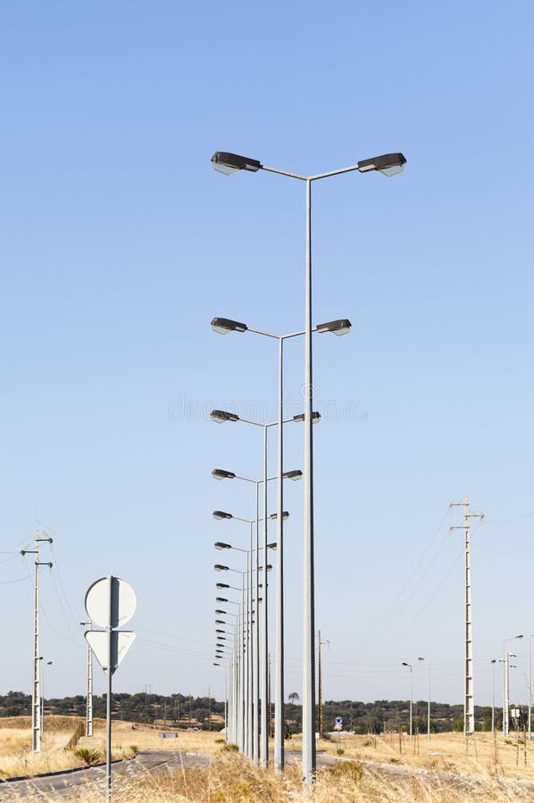 Street lights stock image. Image of blue, lamppost, streetlamp - 27479793