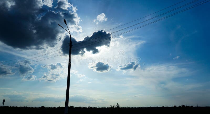 Street lights and blue sky stock photo. Image of light - 248183430