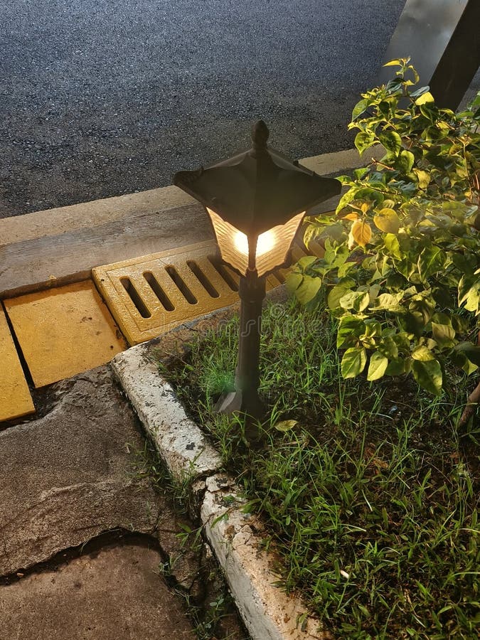 Street Lights that Light Up at Night Stock Photo - Image of street ...