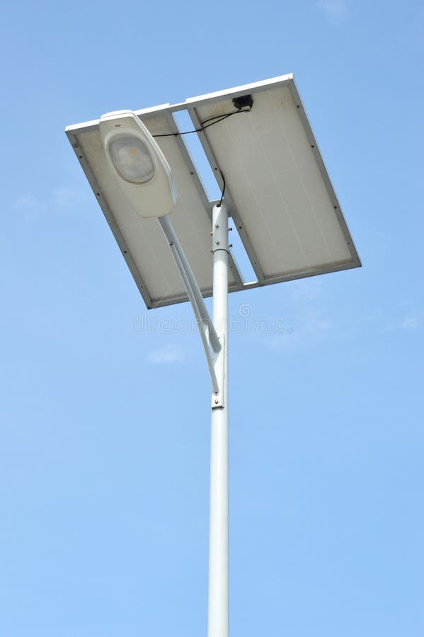 Street Lights with Solar Panels Stock Image - Image of city, clean ...