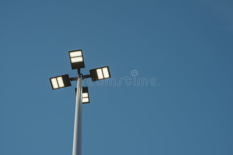 Street Lights Viewed from Below Stock Photo - Image of tall, lamp ...