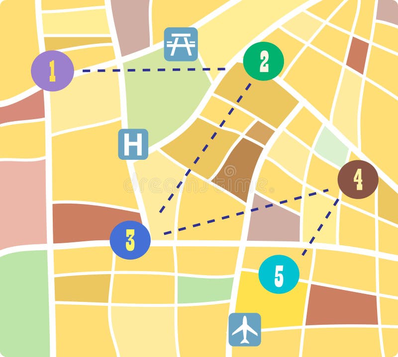 Vector City Map stock vector. Illustration of maps, crossroad - 17931580