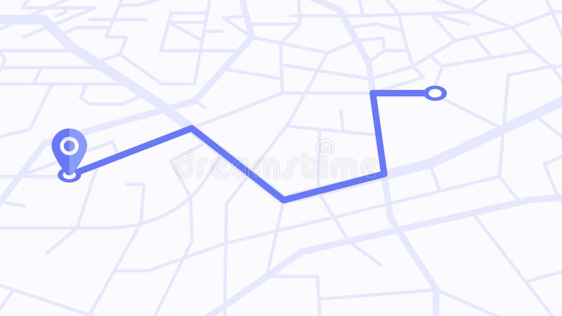 Street Map of City with Destination Route. Vector Navigation Road ...