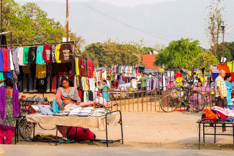 Street market in Rishikesh editorial stock image. Image of outdoor ...