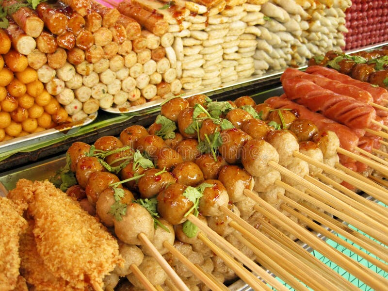Asian street market snacks stock photo. Image of stall - 11447410
