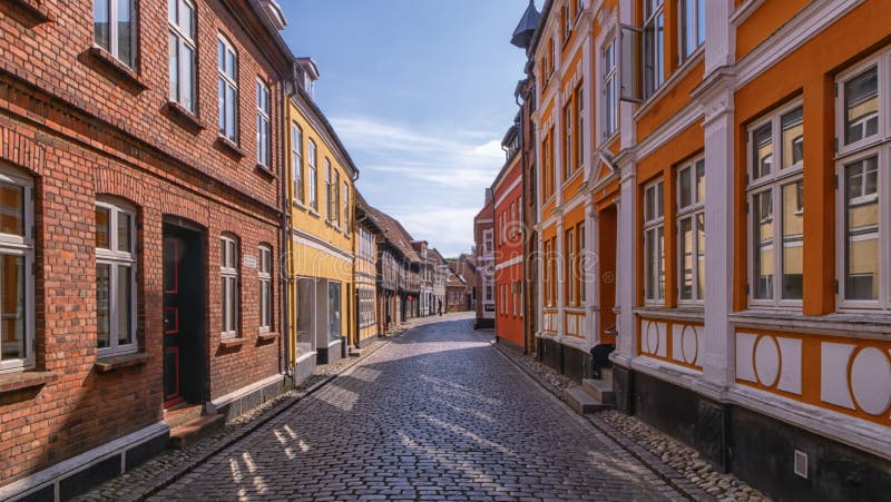 Street in Medieval City of Ribe, Denmark Stock Photo - Image of house ...