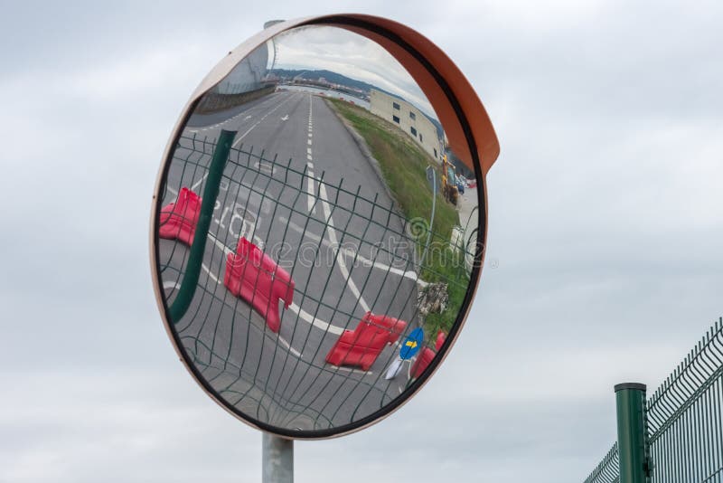 Street Mirrors the Review Turns Stock Photo - Image of glass, round ...