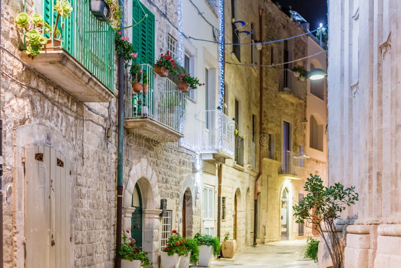 Street of Molfetta stock image. Image of tourism, buildings - 196642145