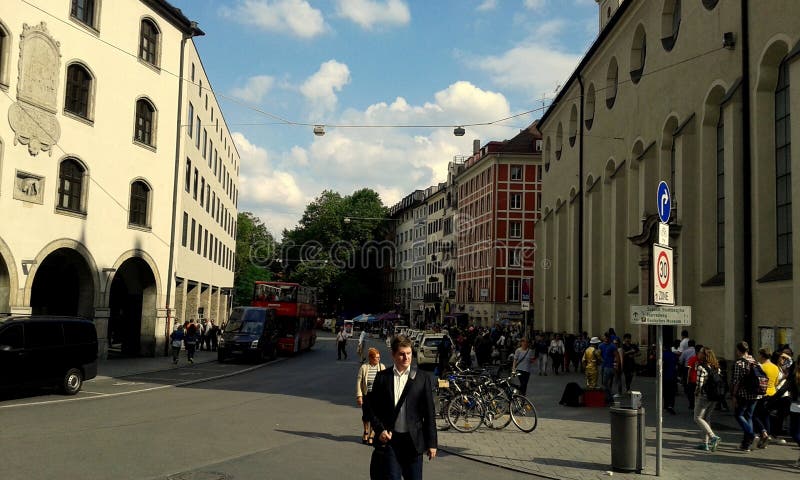 A street in munich editorial photography. Image of french - 97108787