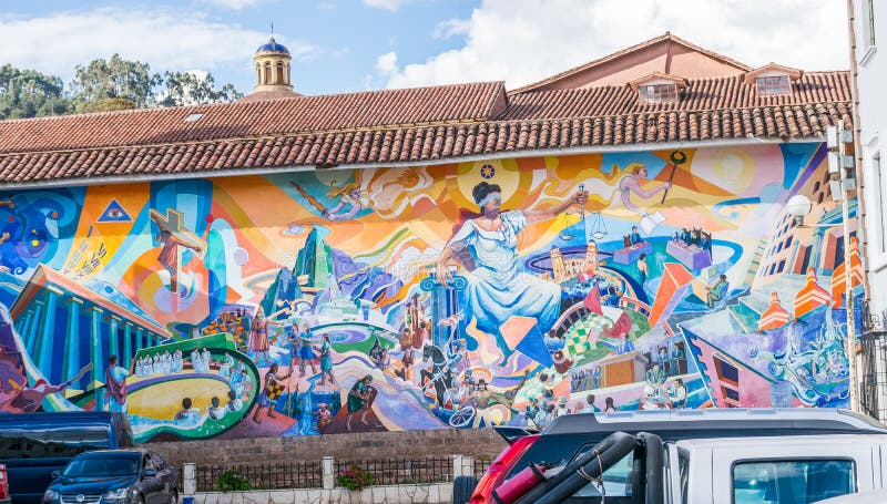 Cusco mural in Peru editorial photo. Image of peru, site - 115817351
