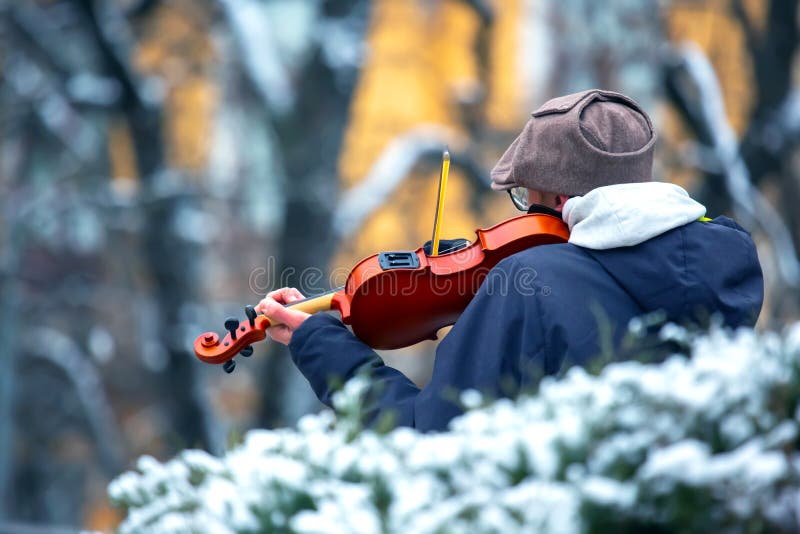 Street Musician Playing the Violin. Musical Creativity Editorial ...