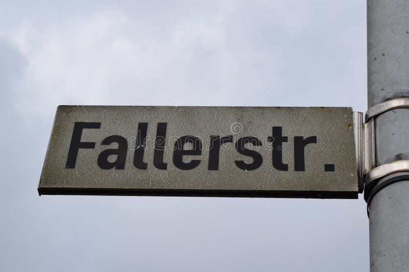 Street Name Sign, Fallerstr. Stock Photo - Image of wall, iron: 345252320