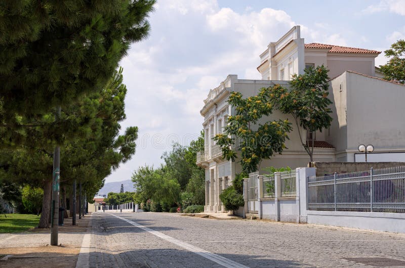 Street with Neoclassical Buildings, in Athens Stock Photo - Image of ...