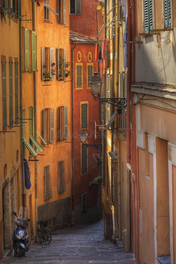 Street in Nice stock image. Image of scooter, bike, travel - 6564777