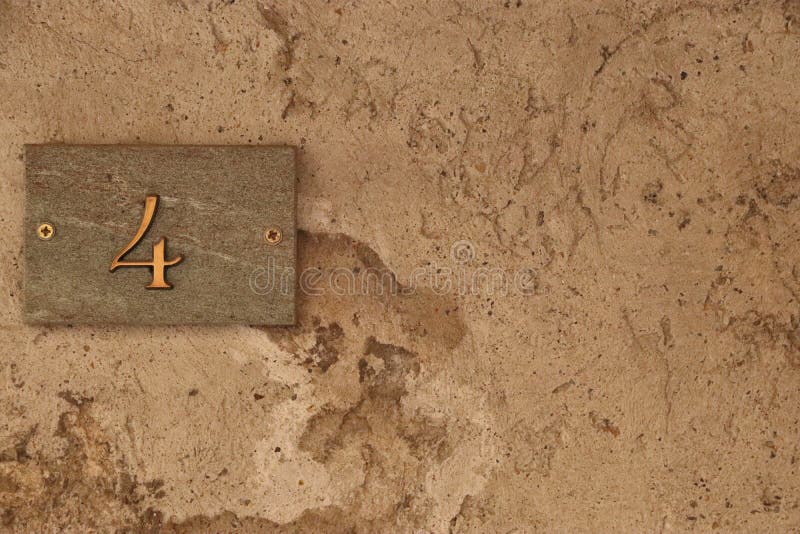 Street Number Sign, Number Four on the Left Side Stock Image - Image of ...