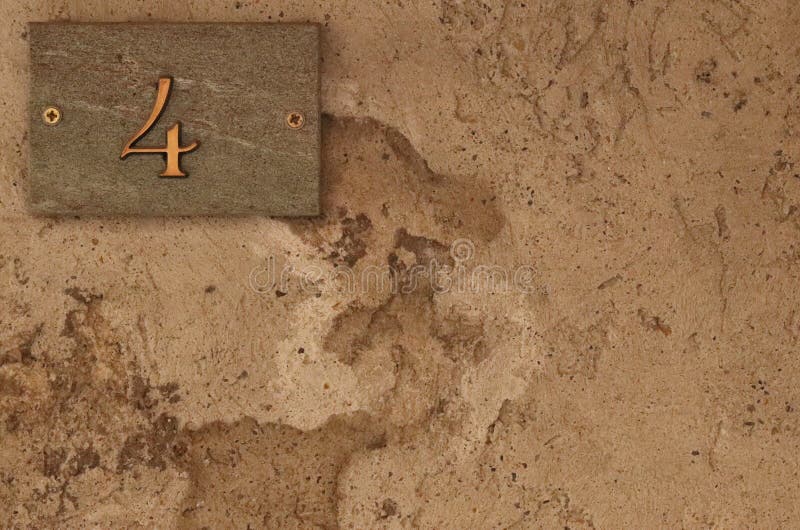 Street Number Sign, Number Four on the Top Left Corner Stock Photo ...