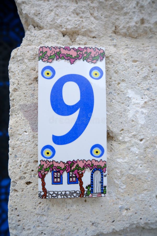 Street number number 9 stock photo. Image of bead, turkey - 272468932