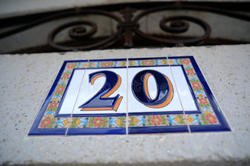 Street number number 20 stock image. Image of lighting - 272470911