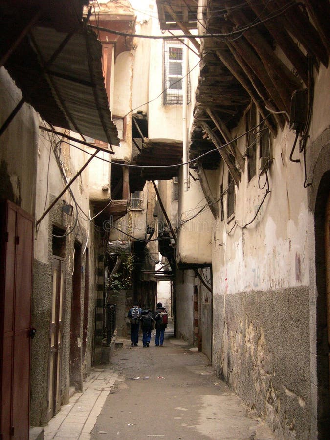 Street in old Damascus editorial stock image. Image of back - 157729