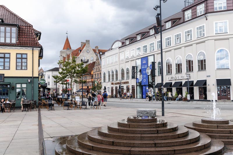 Street of the Old Danish Town of Aalborg, Denmark Editorial Stock Photo - Image of cityscape ...