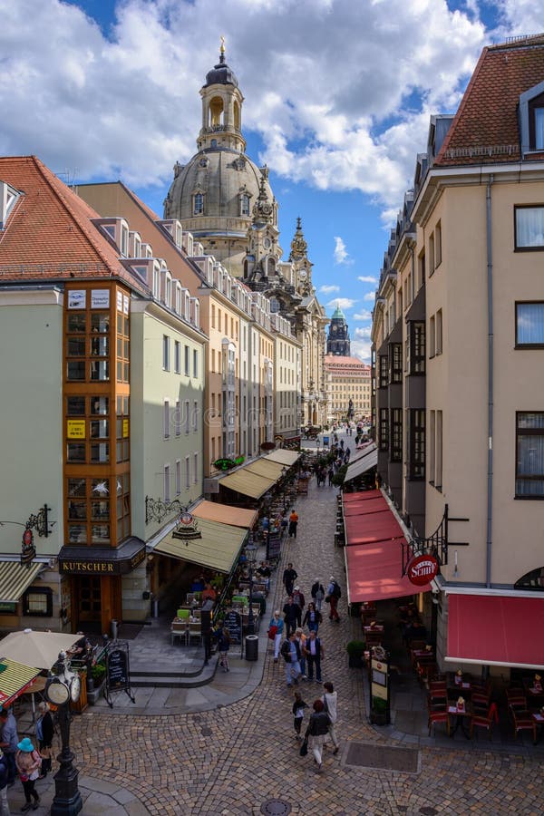 Beautiful Scenic Street In Dresden Stock Photo - Image of tourist ...