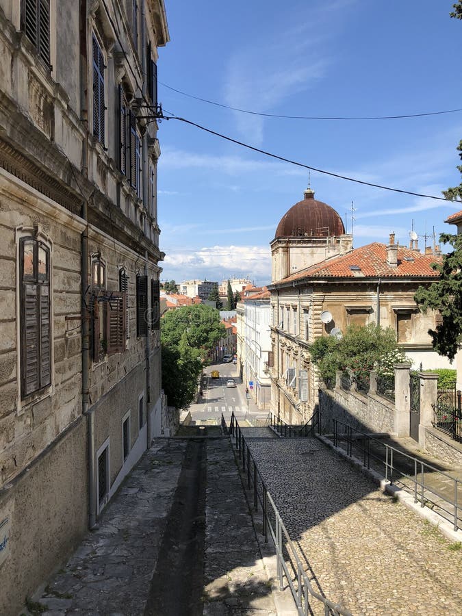 Street in the Old Town of Pula Stock Photo - Image of building, europe ...
