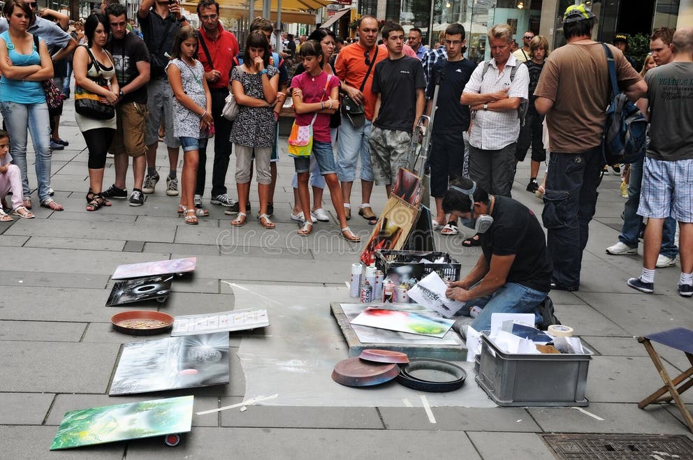 Street painter editorial stock photo. Image of painter - 21072633