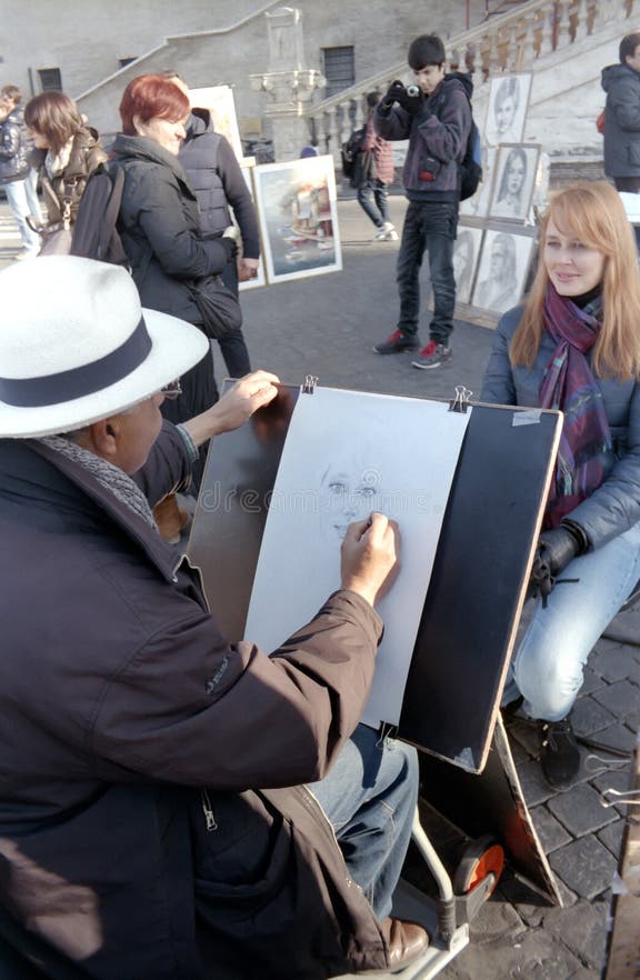 Street painter editorial photography. Image of tourists - 28496077