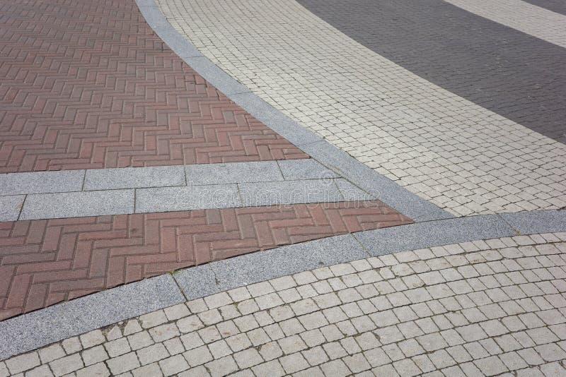 Street Pavement Made of Stone Tiles Lined Stock Photo - Image of ...