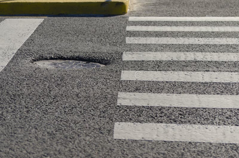 Street with a Pedestrian Path Stock Image - Image of travel, city ...