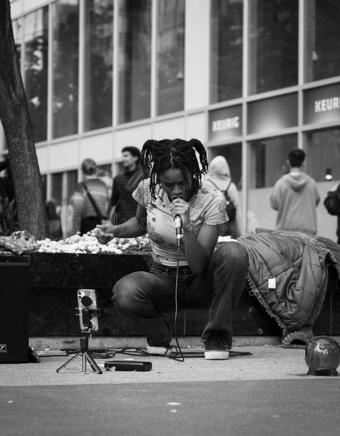 Black Women Santera with Flowers and in Colorful Dress in the Street of ...